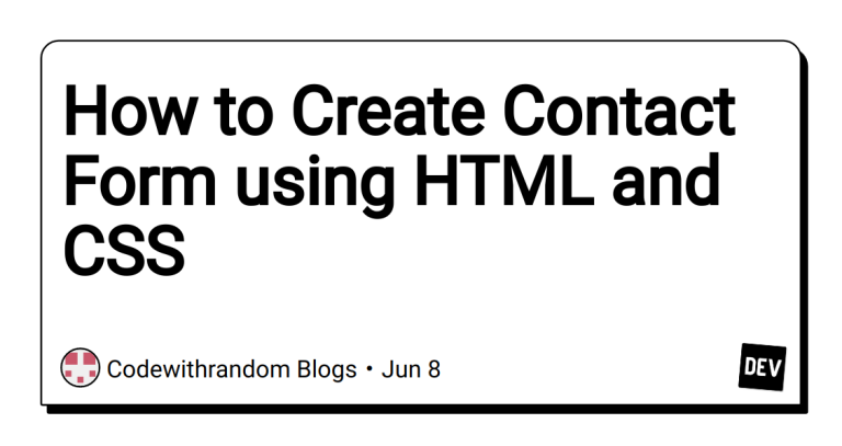 How to Create Contact Form using HTML and CSS - prodSens.live
