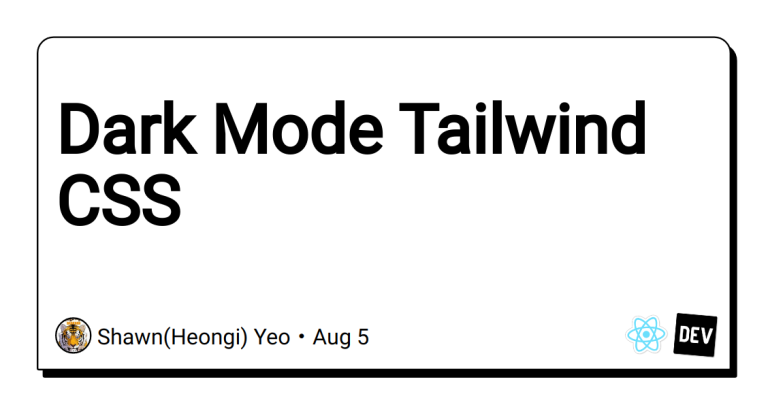 Dark Mode Tailwind CSS - prodSens.live
