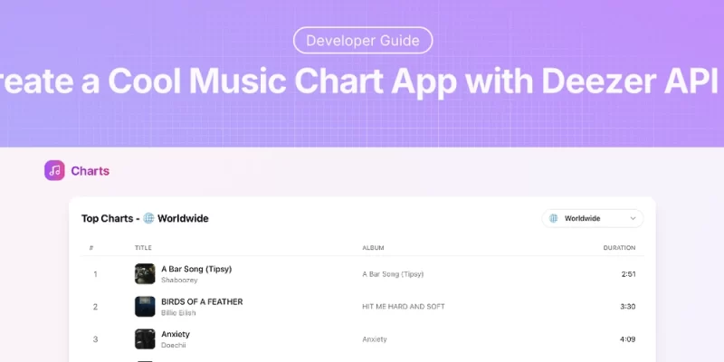 Create a Cool Music Chart Site with Deezer API 🎧 (No Backend Needed!) - prodSens.live